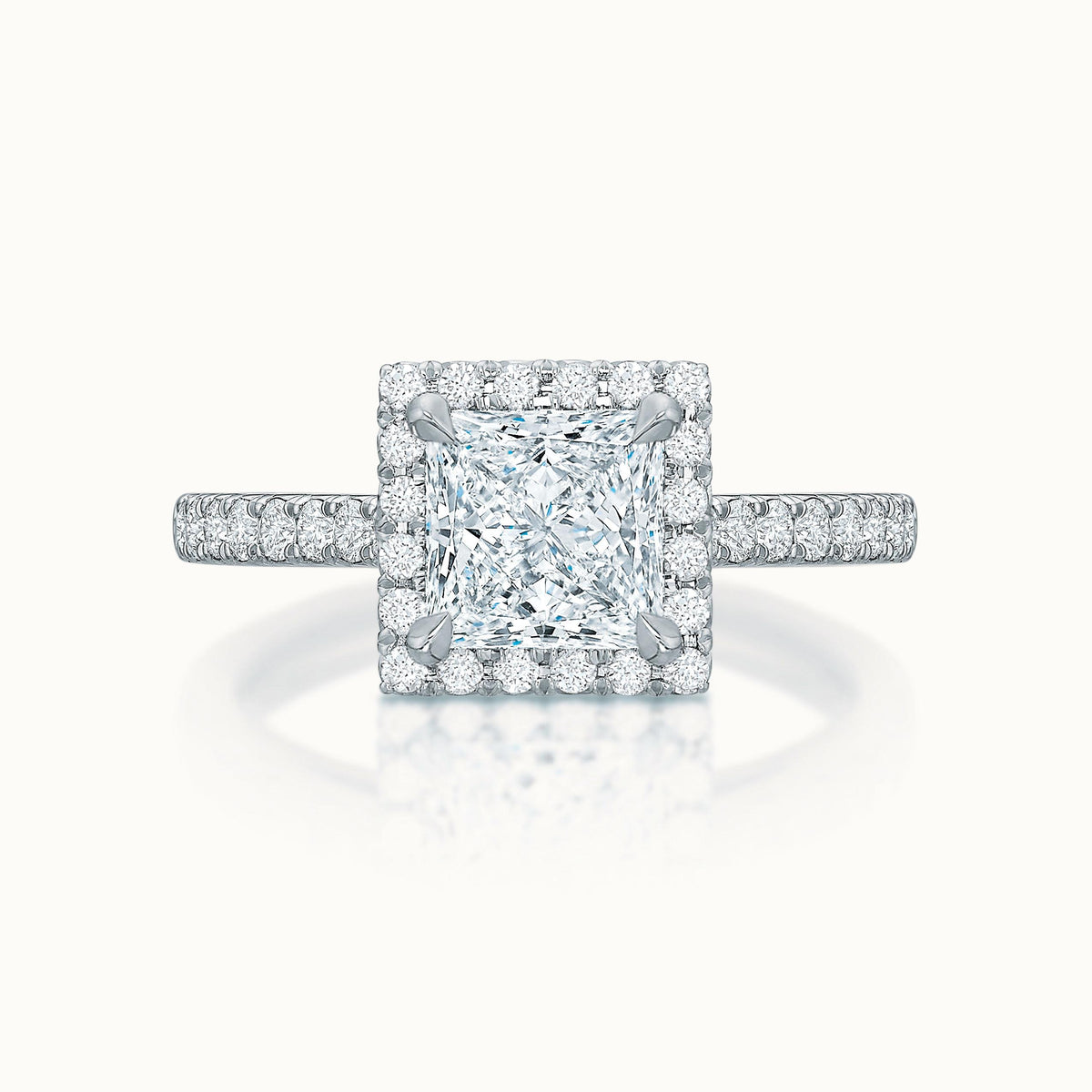 Kate Diamond Halo Princess Cut – Pampillonia Jewelers