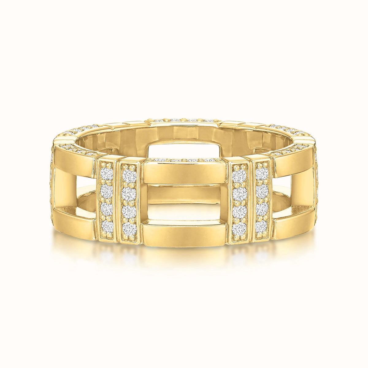 Sloane Diamond Eternity Band with Profile Accent – Pampillonia Jewelers